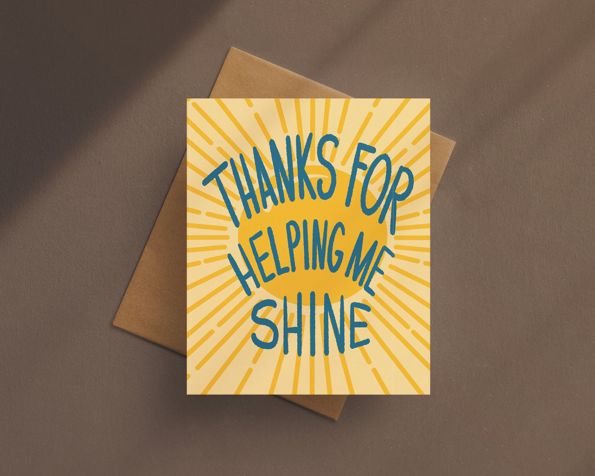 Thanks For Helping Me Shine Card – Starfangled Press