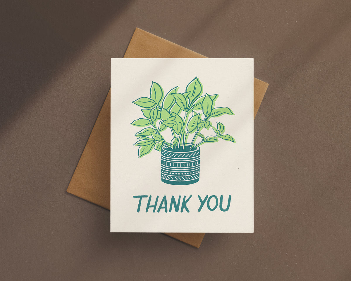 Thank You Potted Plant Card – Starfangled Press