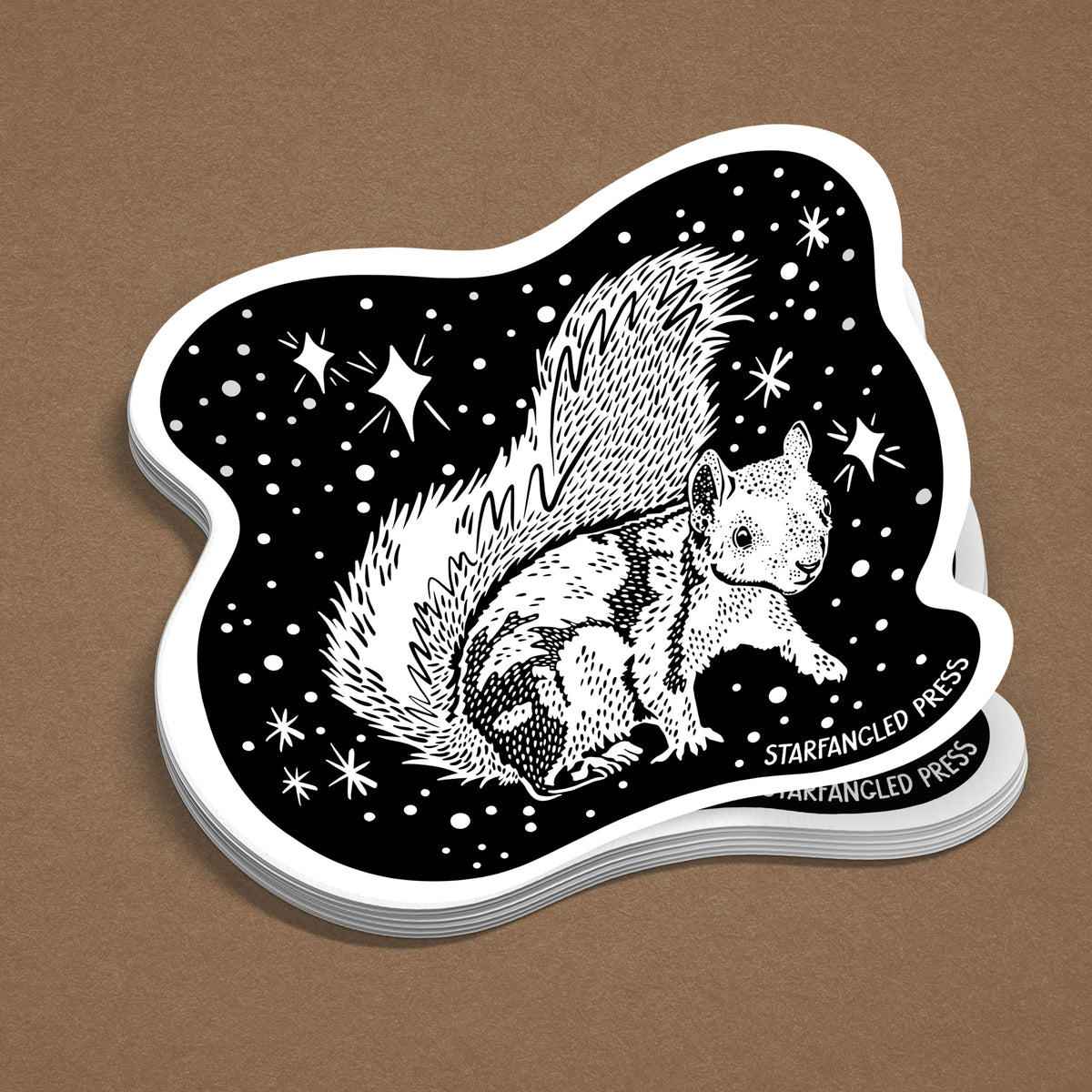 Cosmic White Squirrel 3" Vinyl Sticker – Starfangled Press